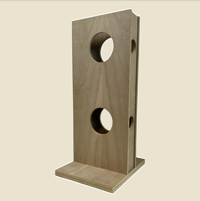 ANSI 161 prep, two hole lockset block, unfinished cherry wood, “B ...